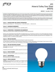 Safety Data Sheets - TCP Lighting